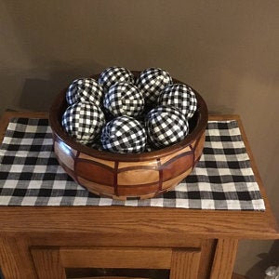 Rag Ball Bowl Fillers Buffalo Plaid Rag Balls Black Check - Etsy