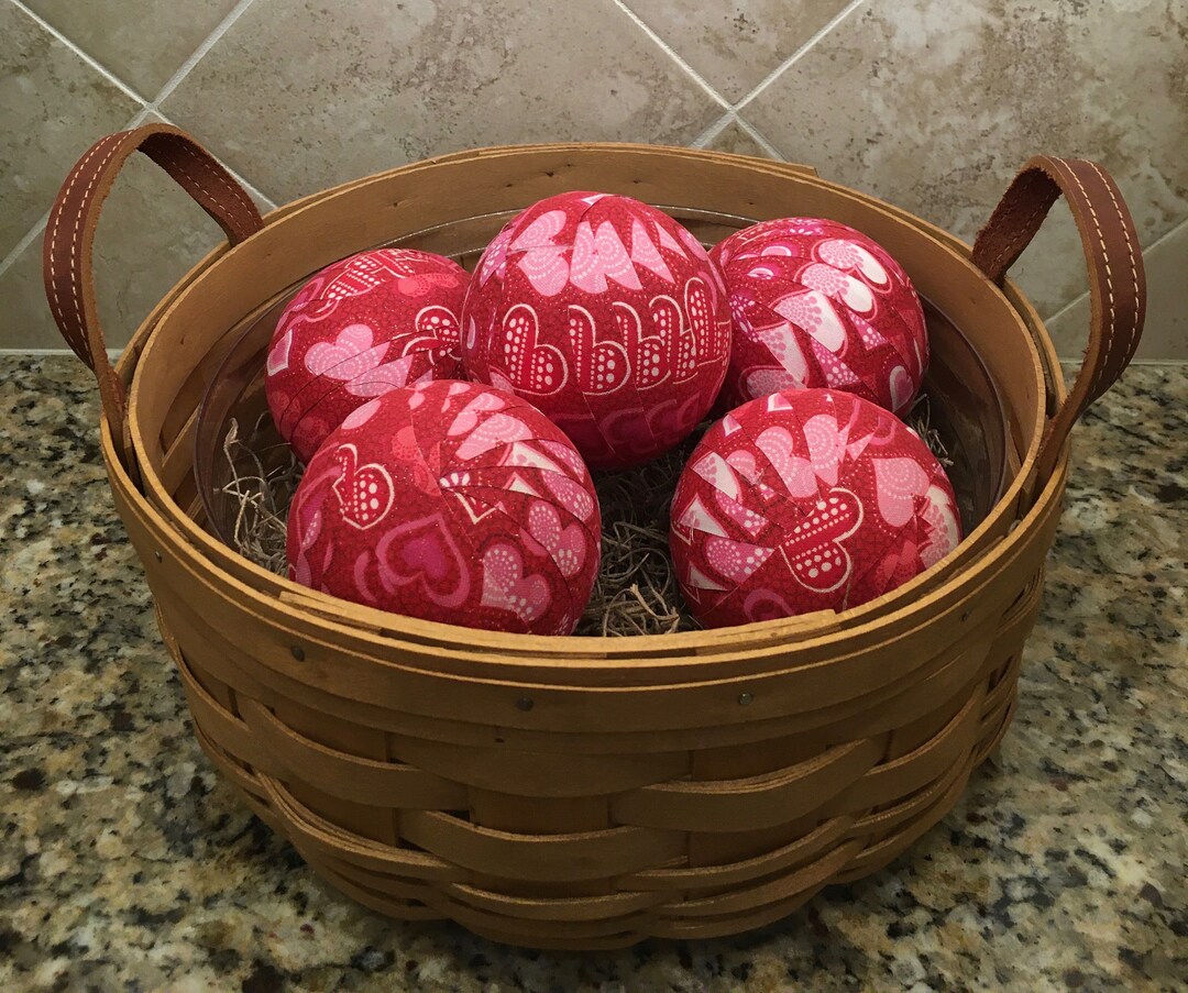 Rag Ball Bowl Fillers, Valentine Fabric Bowl Fillers, Heart Fabric Rag ...