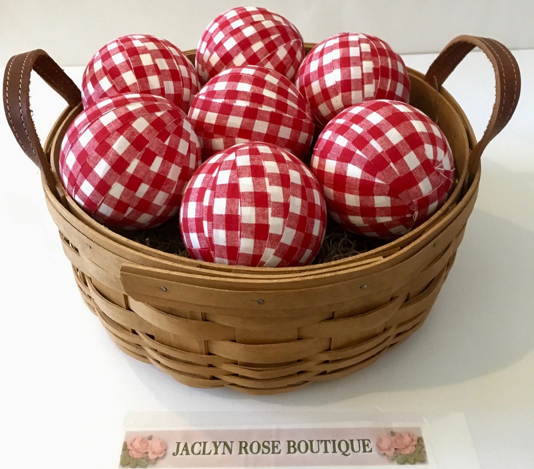 Rag Ball Bowl Fillers, Buffalo Plaid Rag Balls, , Rag Balls, Farmhouse ...