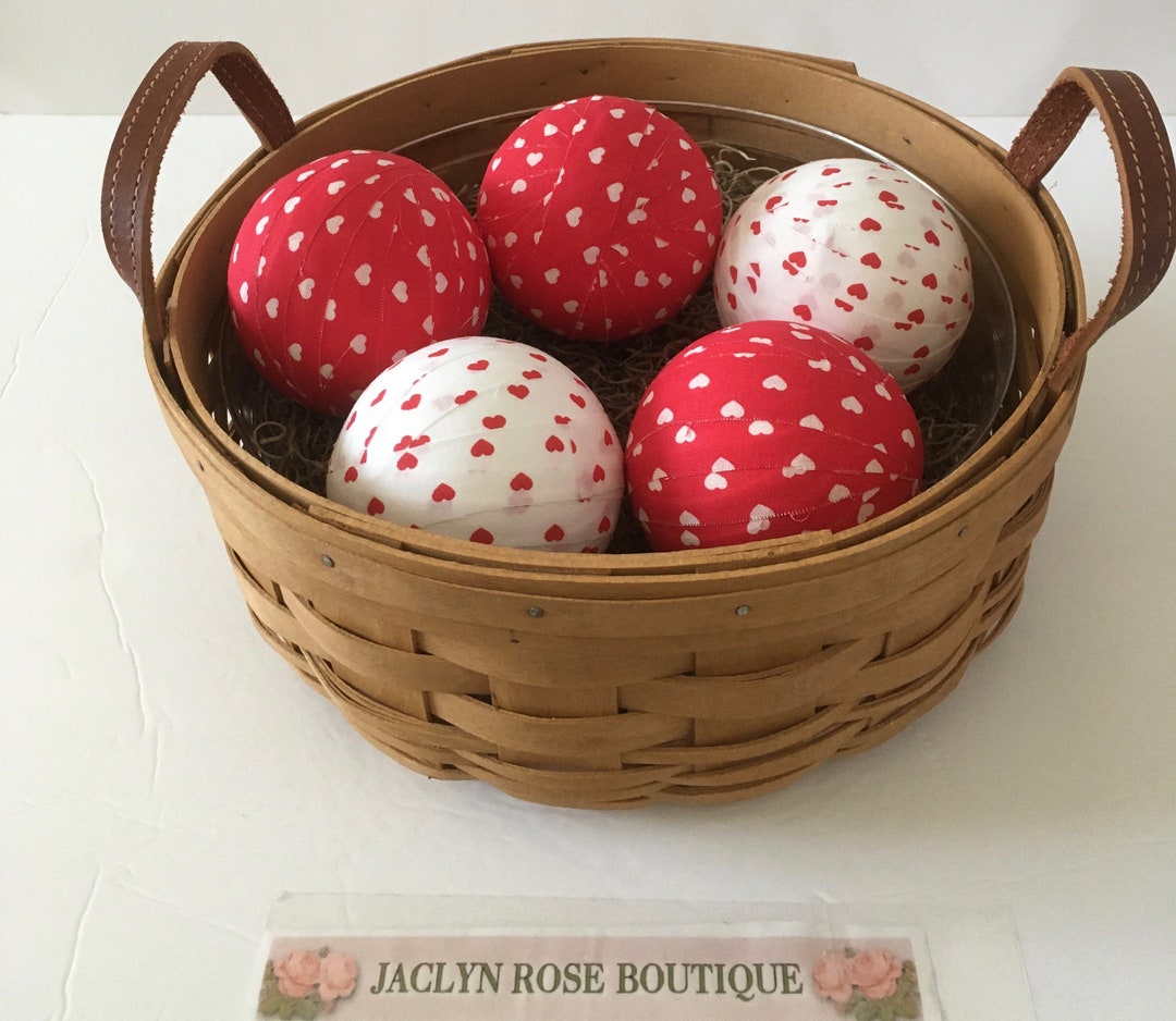 Rag Ball Bowl Fillers, Valentine Fabric Bowl Fillers, Heart Fabric Rag ...