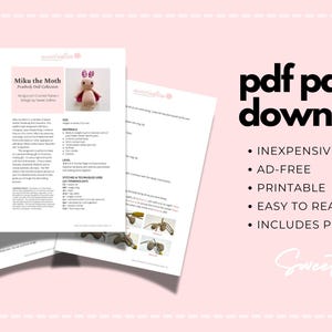 Miku the Moth Crochet PDF Pattern · low Sew Amigurumi Doll Tutorial ...