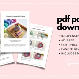 Granny Square Chicken Crochet Pattern · DIY Yarn Fiber Art Tutorial ...