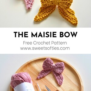 Maisie Bow Crochet Pattern · DIY Yarn Fiber Art Tutorial Classic Sailor ...