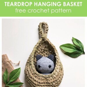 Free Crochet Pattern: Teardrop Hanging Baskets (DIY Tutorial Quick Easy ...