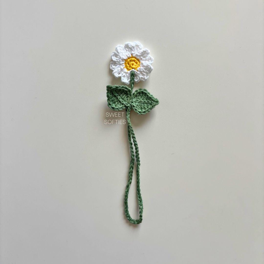 Daisy Bookmark Crochet Pattern · No-sew Easy Beginner Crochet Tutorial ...