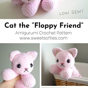 Cat the Floppy Friend Crochet Pattern · Low-sew Amigurumi Tutorial DIY ...