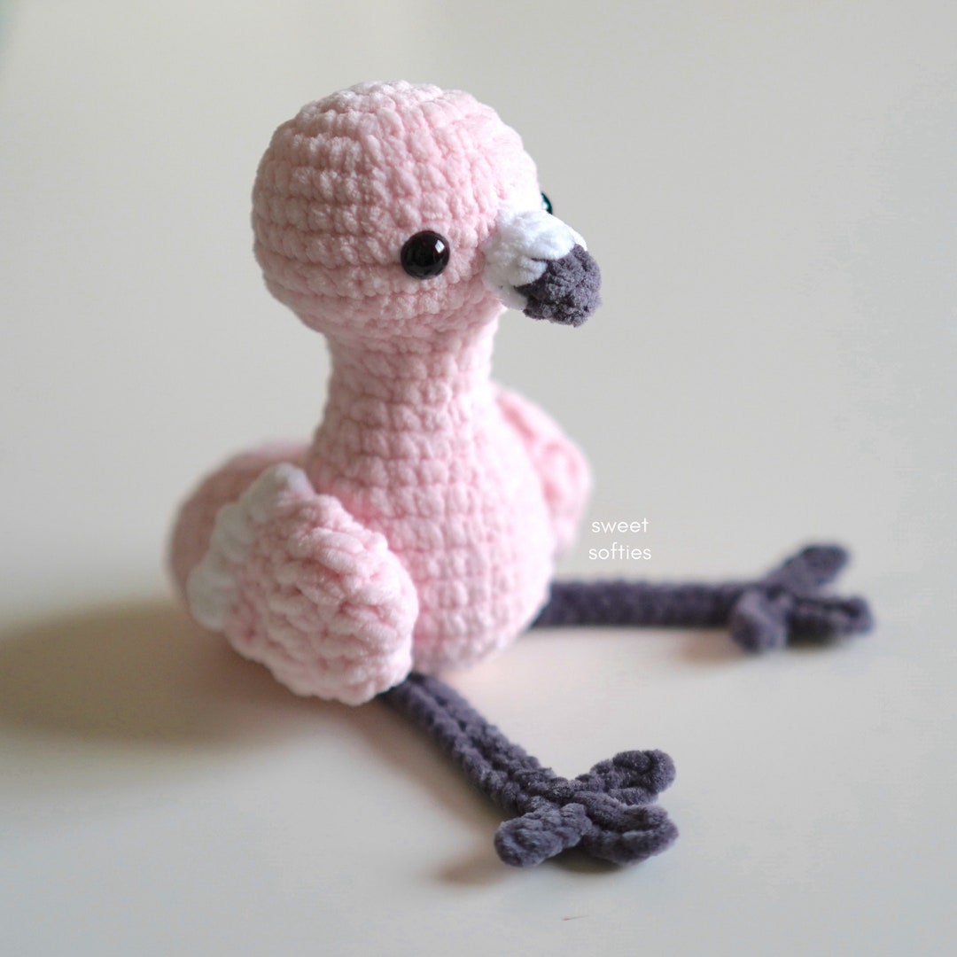Flora Flamingo Amigurumi Crochet Pattern ·DIY Tutorial Chunky Blanket Yarn Easy Beginner Cute ...