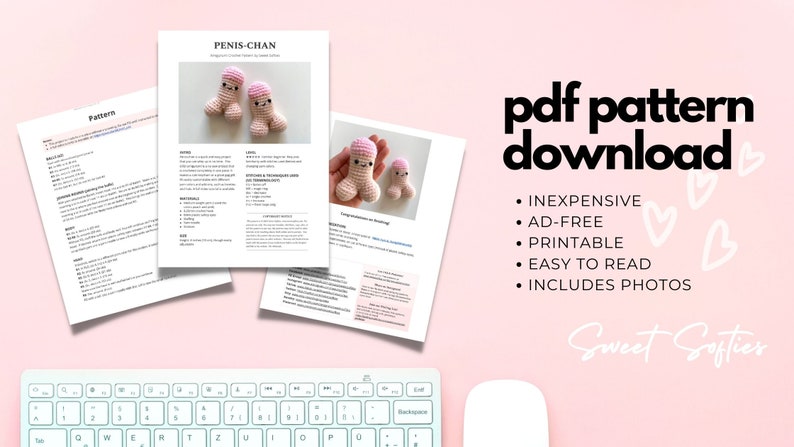 Penis Crochet Pattern · Amigurumi DIY Tutorial Handmade Body Part Male ...