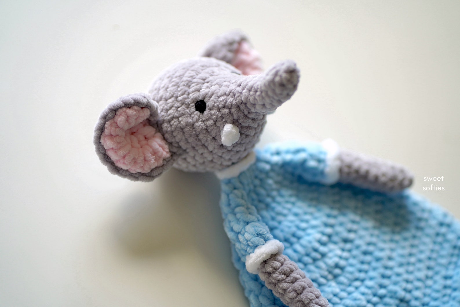 Elephant Ragdoll Lovey Amigurumi Crochet Pattern DIY Tutorial Chunky ...