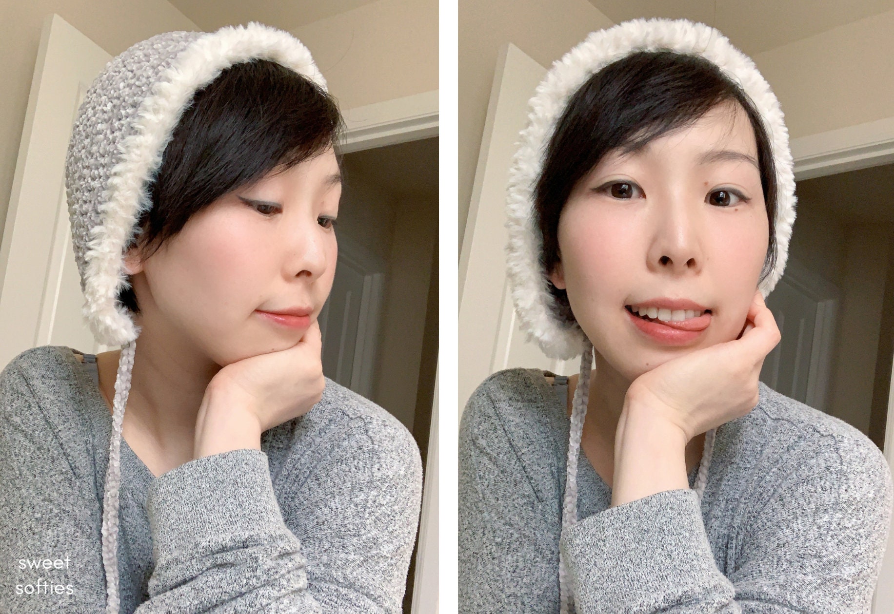 Velvet Fur Hood Crochet Pattern diy Tutorial Quick Easy Cute - Etsy