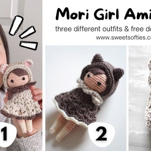 3-in-1 Amigurumi Doll Pattern Bundle · Mori Girl Crochet DIY Tutorial ...