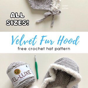Velvet Fur Hood Crochet Pattern (diy Tutorial Quick Easy Cute Hat ...
