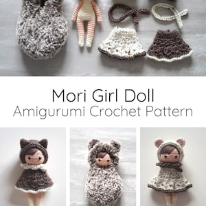 3-in-1 Amigurumi Doll Pattern Bundle Mori Girl Crochet DIY Tutorial ...