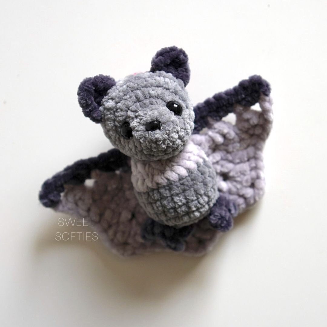 Pocket Bat Crochet Pattern · Amigurumi PDF Tutorial Baby Stuffed Animal ...
