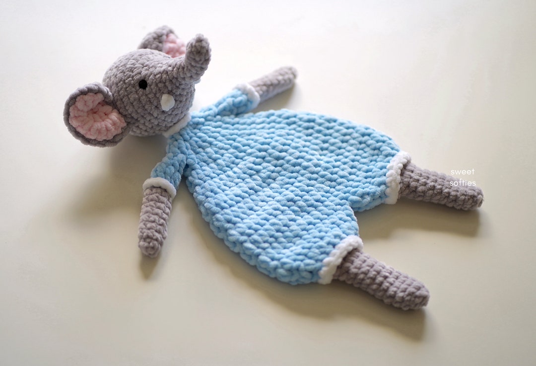 Elephant Ragdoll Lovey Amigurumi Crochet Pattern · DIY Tutorial Chunky ...