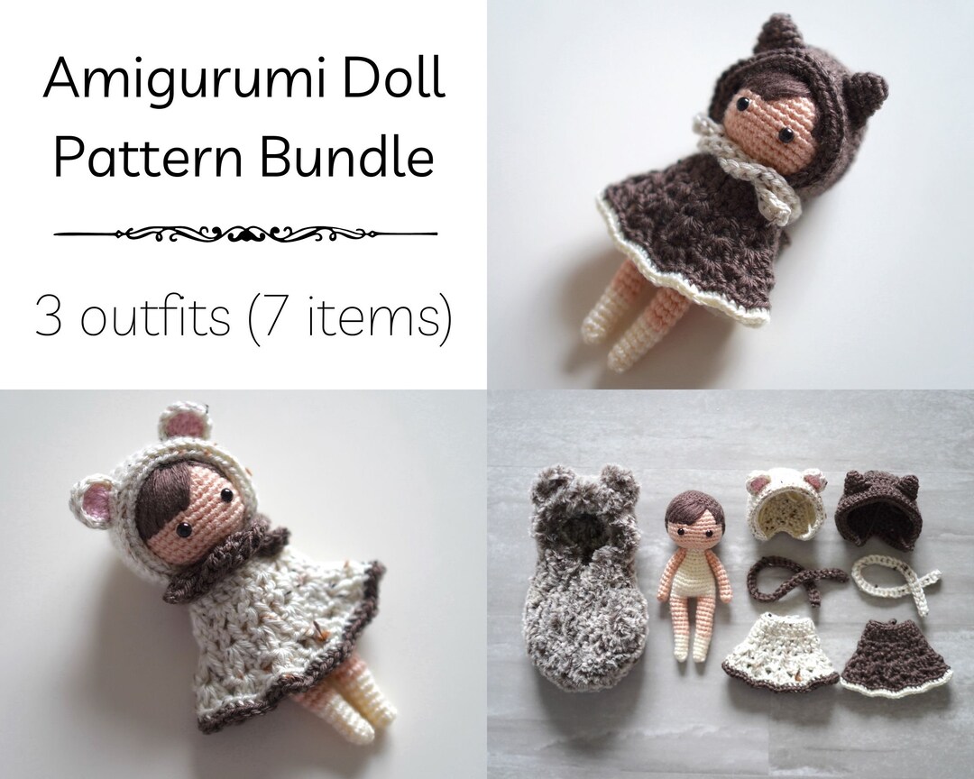 3-in-1 Amigurumi Doll Pattern Bundle · Mori Girl Crochet DIY Tutorial ...