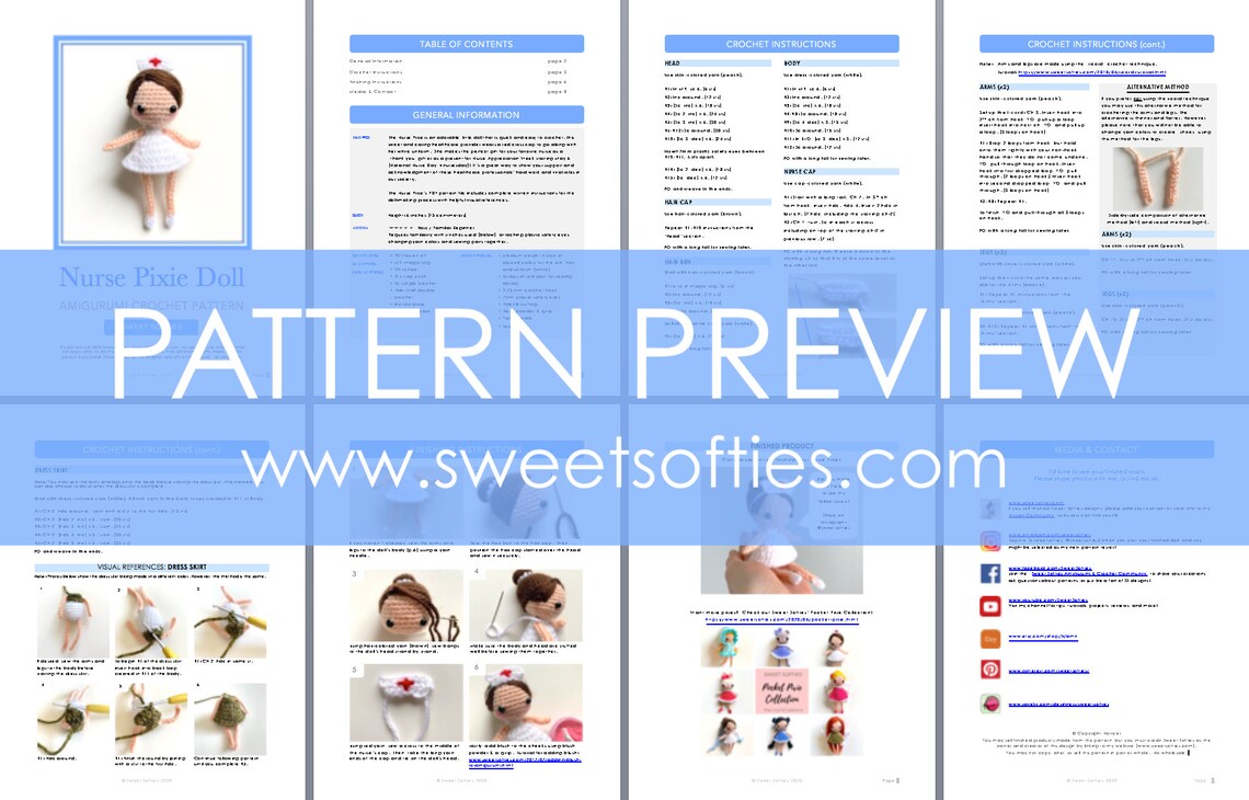 Nurse Pixie Doll Free Amigurumi Crochet Pattern DIY Tutorial - Etsy