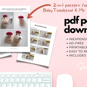 Baby Toadstool & Mr. Mushroom Amigurumi Doll Pattern · Free Crochet ...