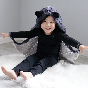 Hooded Bat Cape Crochet Pattern · Halloween Costume Cosplay Tutorial ...
