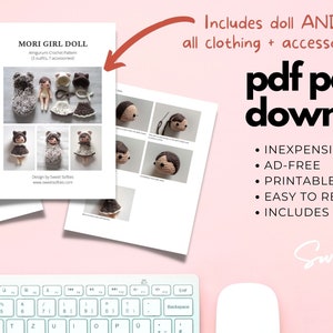 3-in-1 Amigurumi Doll Pattern Bundle · Mori Girl Crochet DIY Tutorial ...