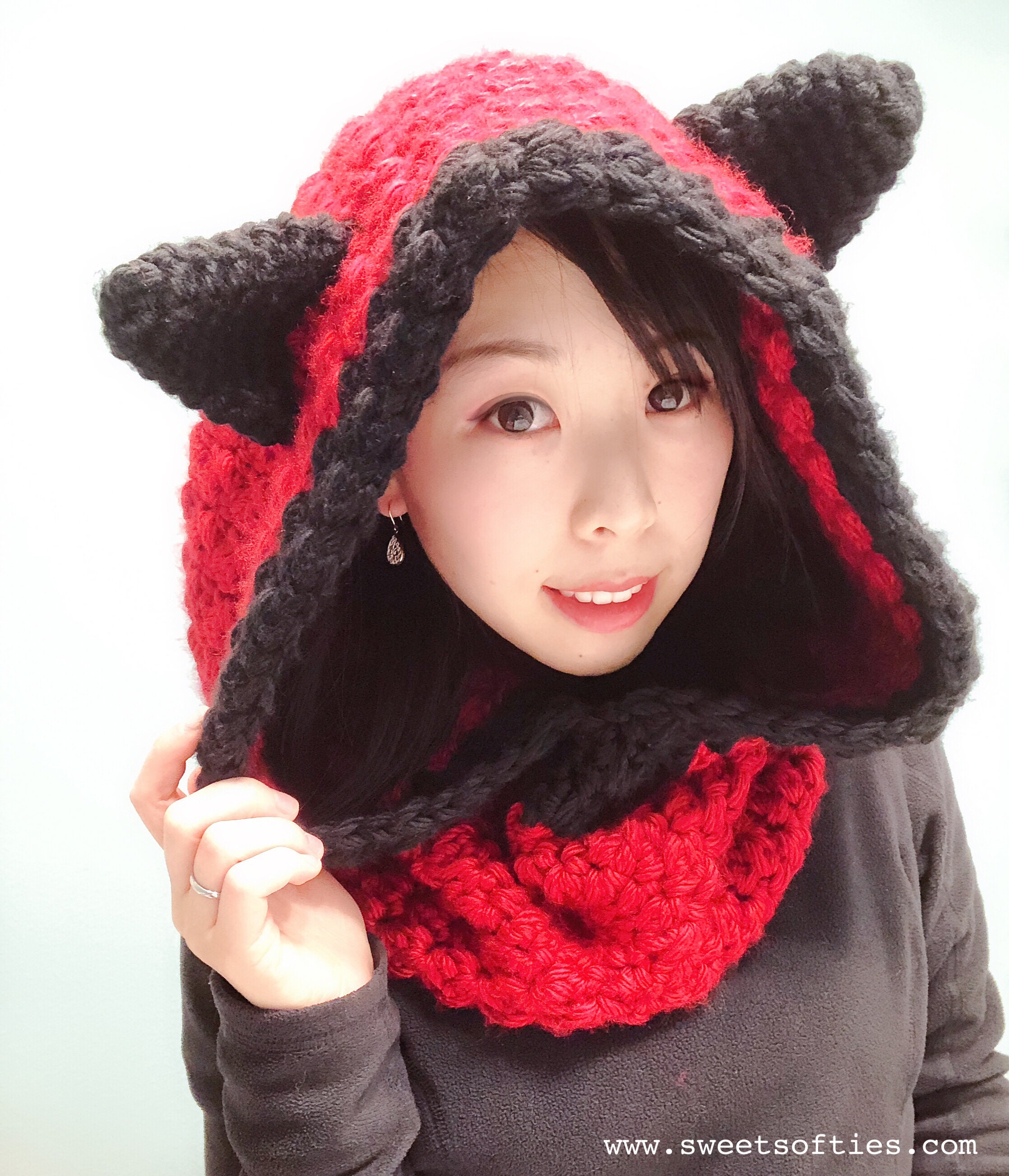 Free Crochet Pattern: HOODED FOX COWL (quick Easy Cute Super Bulky Yarn ...