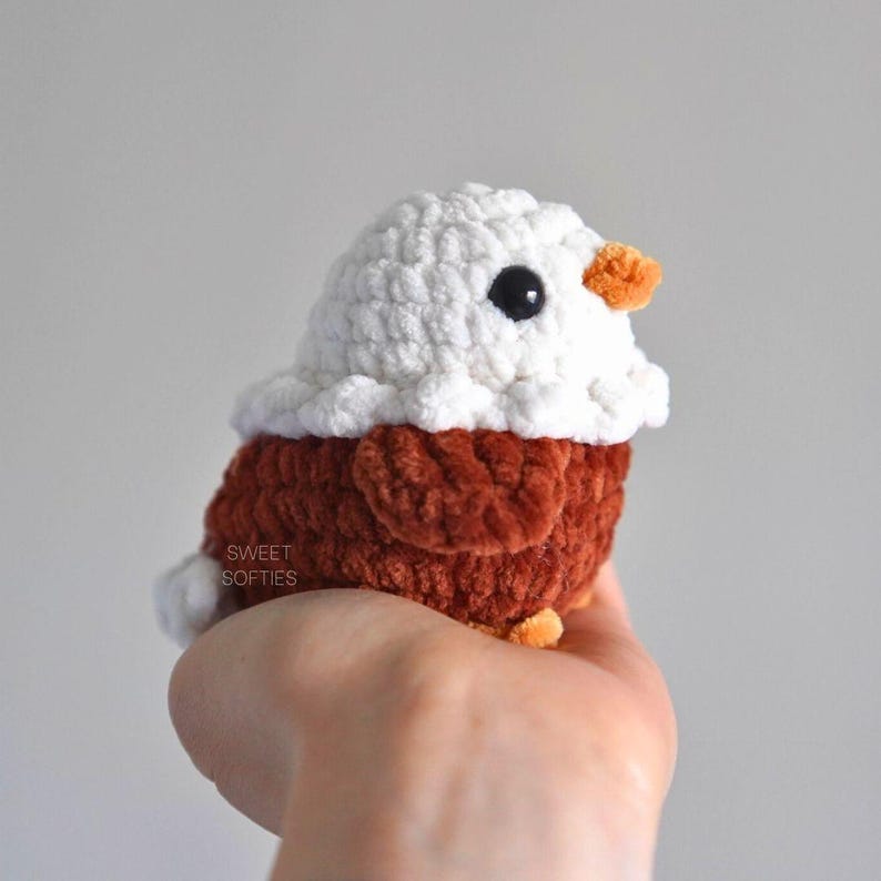 Pocket Bald Eagle Crochet Pattern · No-sew Amigurumi Tutorial DIY Yarn ...