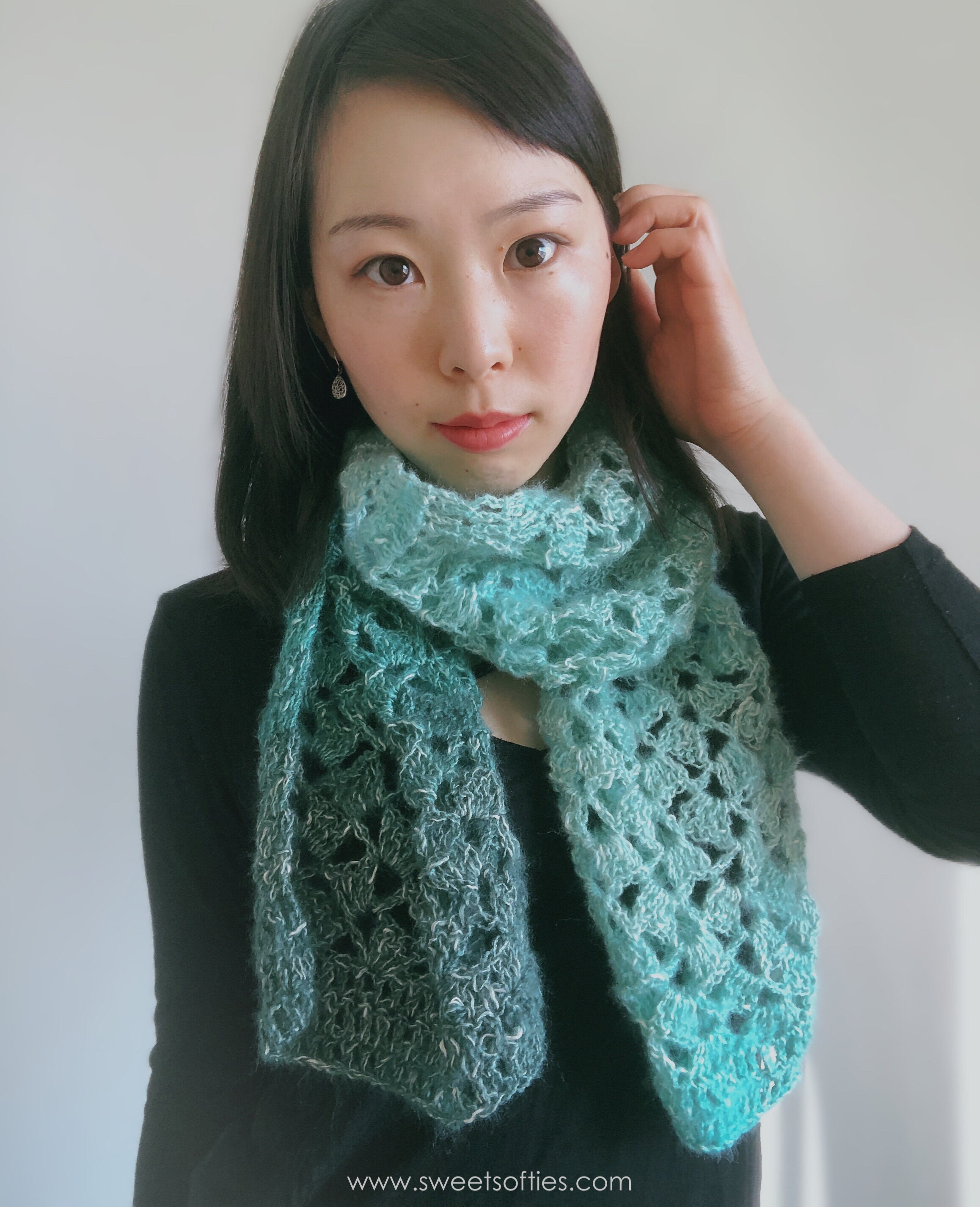 Free Crochet Pattern: JADE POOL SCARF (quick Easy Light Weight Airy ...