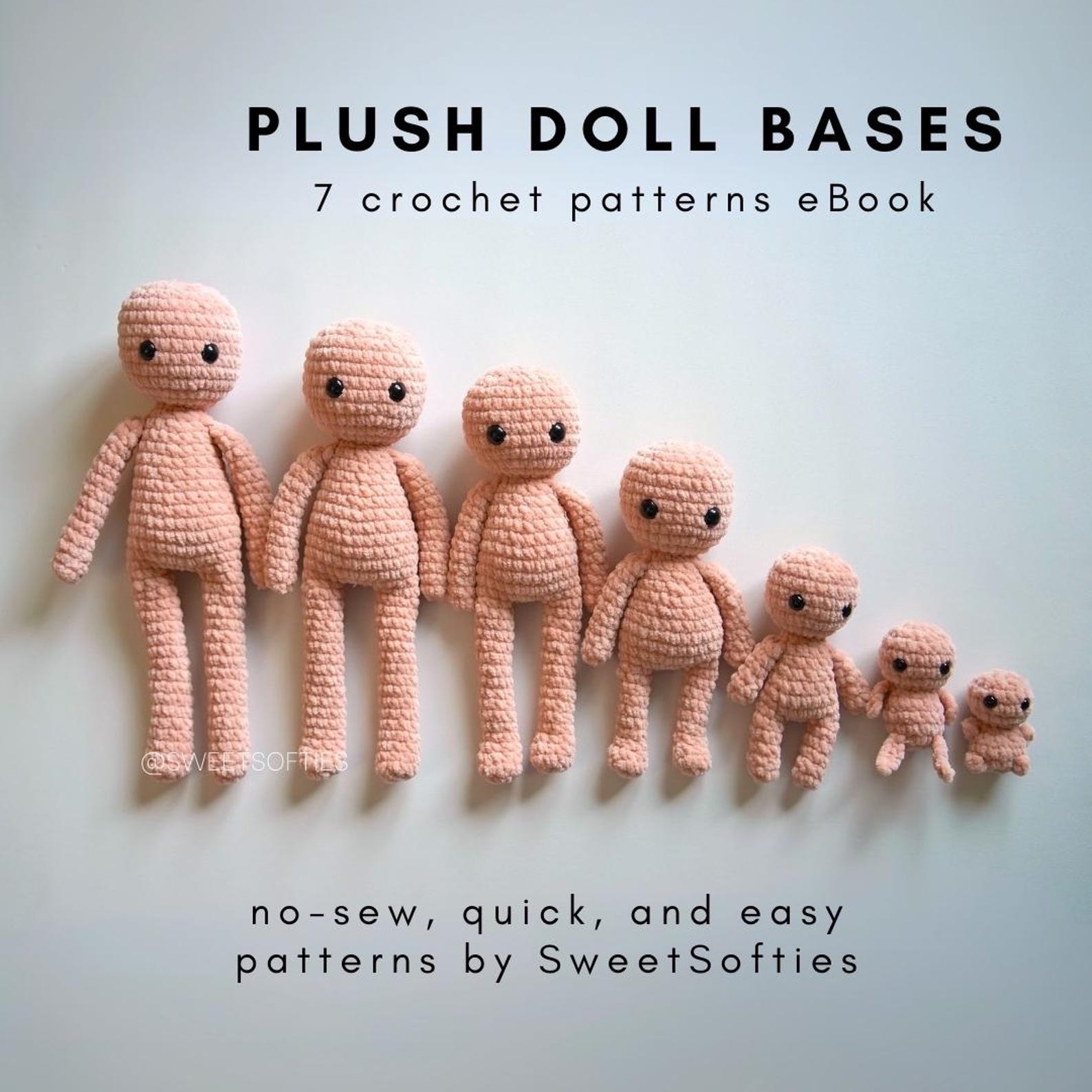 Plush Doll Bases 7-pattern-pack No-sew Amigurumi Crochet Pattern Ebook ...