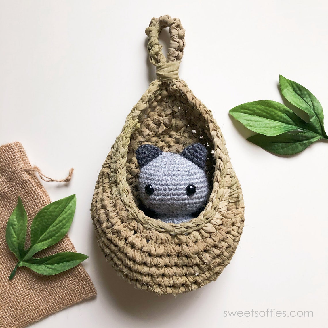 Free Crochet Pattern: Teardrop Hanging Baskets (DIY Tutorial Quick Easy ...