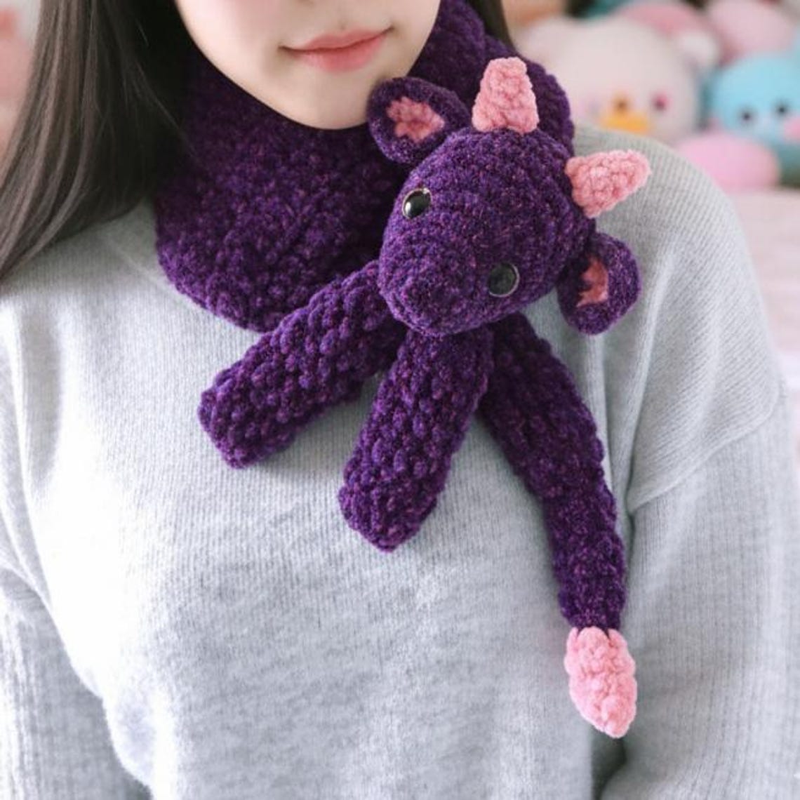 Dragon Scarf Crochet Pattern · Amigurumi Fantasy Creature Doll DIY ...