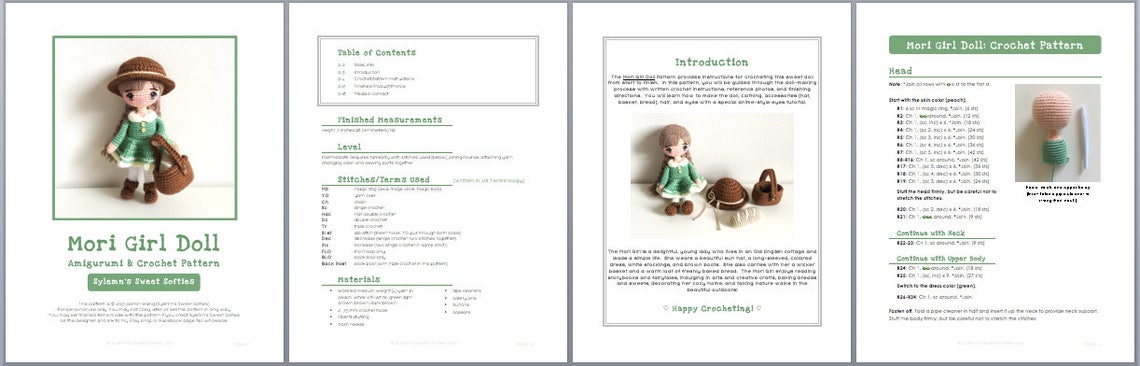 Mori Girl Doll Amigurumi Crochet Pattern - Fairy Tale Kawaii Anime ...
