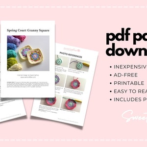 Spring Court Granny Square Crochet Pattern · DIY Yarn Fiber Art ...