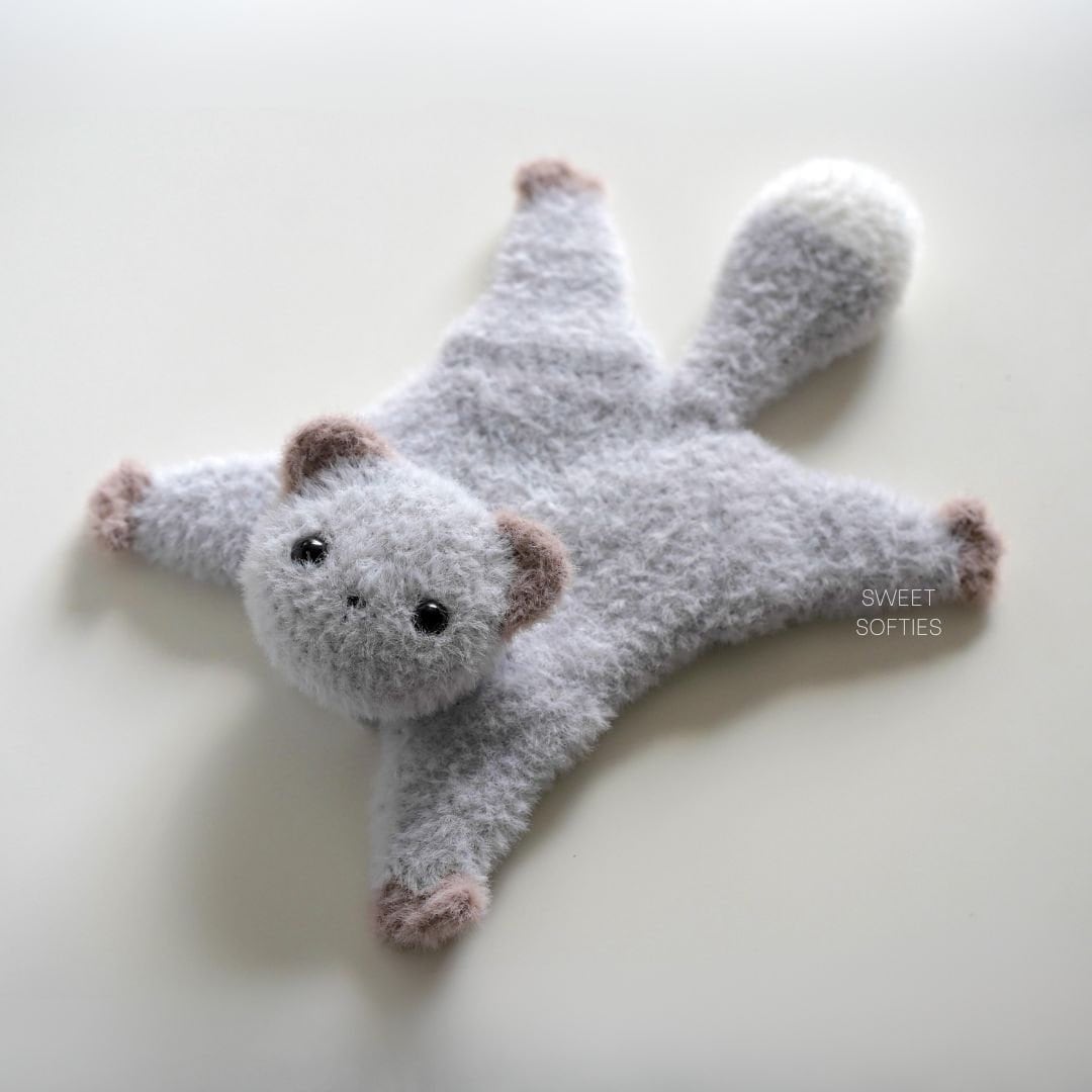 Flying Squirrel Snuggler Crochet Pattern · Low-sew Amigurumi Tutorial ...