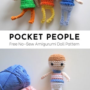 Pocket People Crochet Pattern · Amigurumi Tutorial Keychain Charm No ...