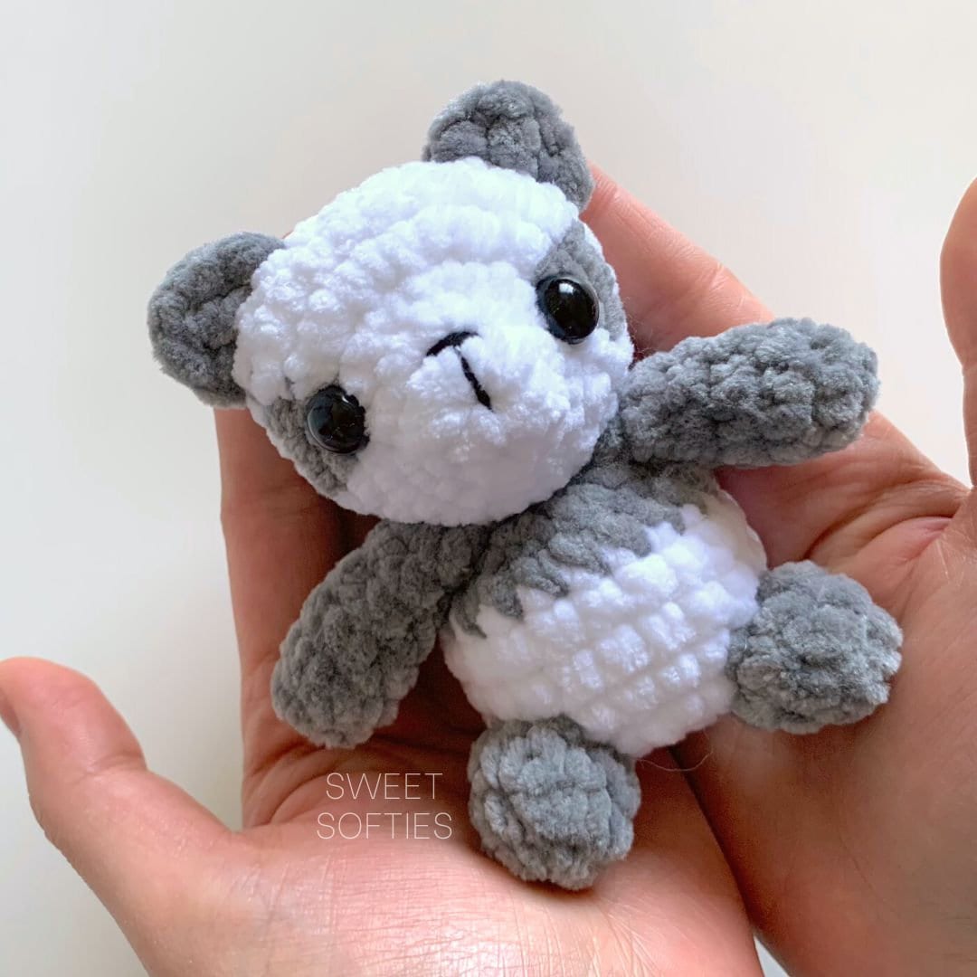 Pocket Panda Crochet Pattern · Amigurumi PDF Tutorial Baby Stuffed Animal Keychain Charm Easy ...