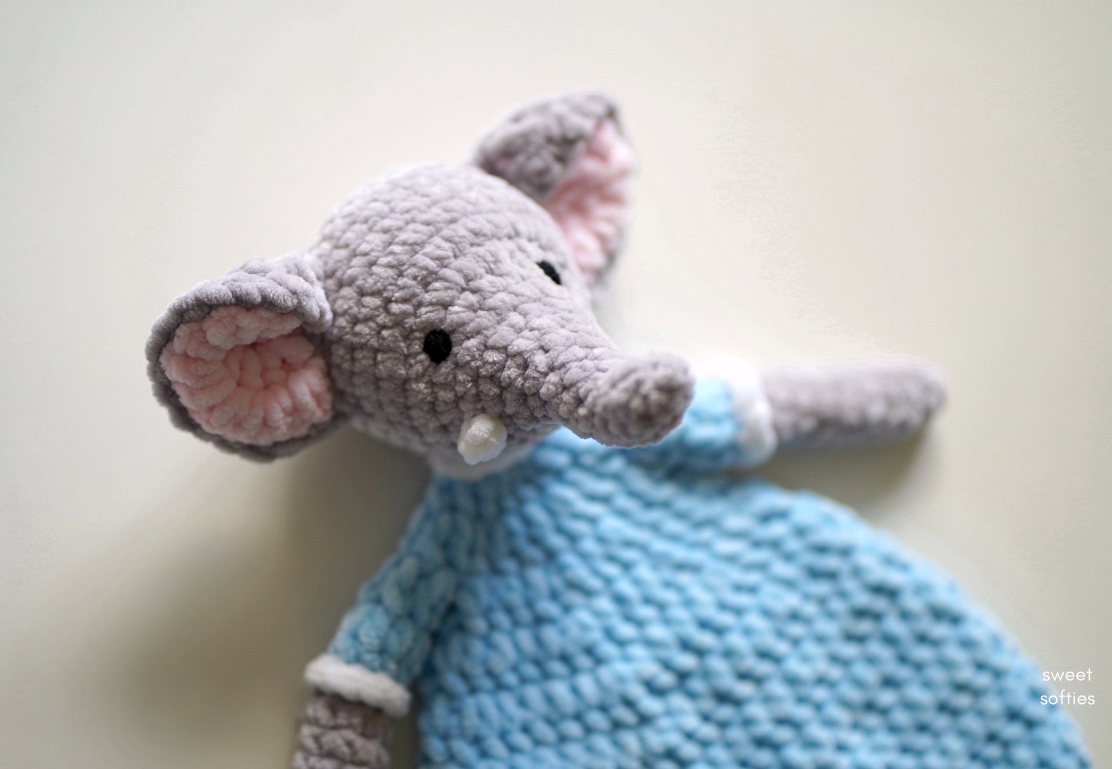 Elephant Ragdoll Lovey Amigurumi Crochet Pattern · DIY Tutorial Chunky ...