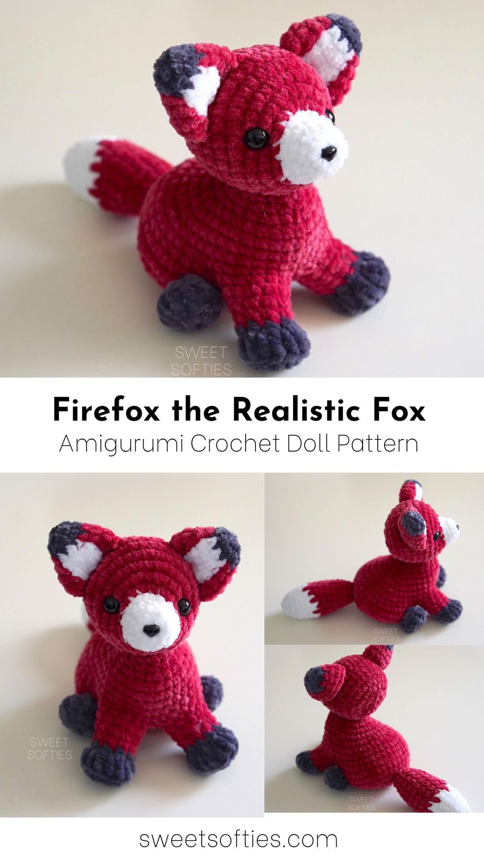 Firefox the Realistic Fox Crochet Pattern · Amigurumi Tutorial Low Sew ...