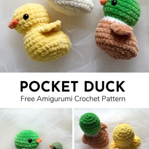 Pocket Duckling Crochet Pattern · Good Luck Duck Amigurumi Tutorial ...