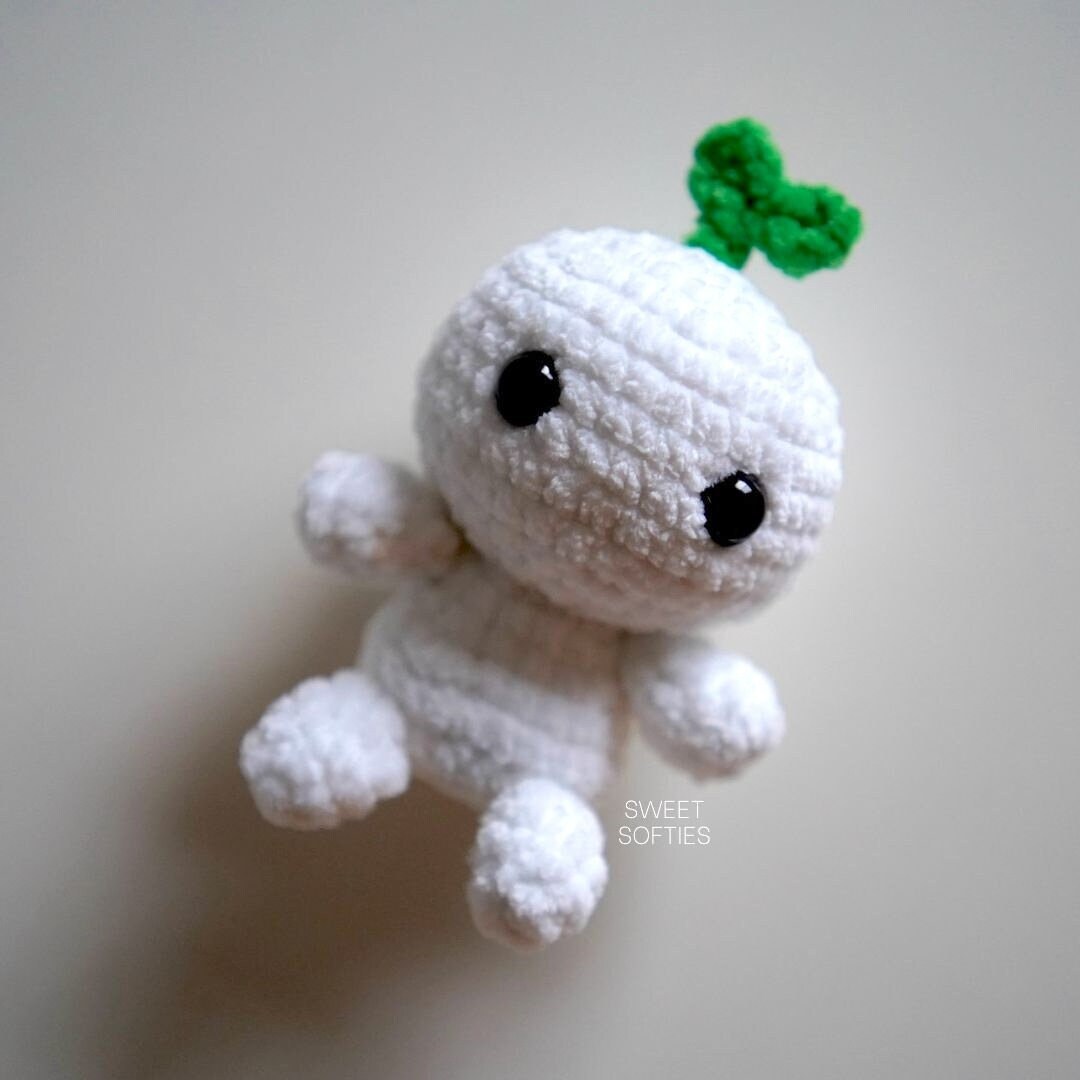 No-sew Bean Sprout Doll Crochet Pattern · DIY Yarn Fiber Art Tutorial ...