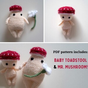 Baby Toadstool & Mr. Mushroom Amigurumi Doll Pattern · Free Crochet ...