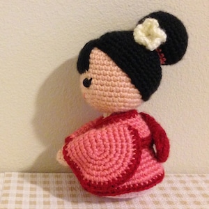 Amigurumi Crochet Doll Pattern - Japanese Kimono Doll, Anime Girl ...