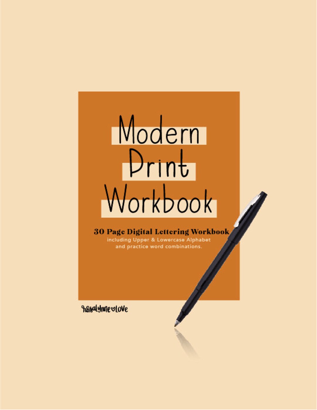 30 Page Modern Print Lettering Workbook | Monline Alphabet | Hand ...
