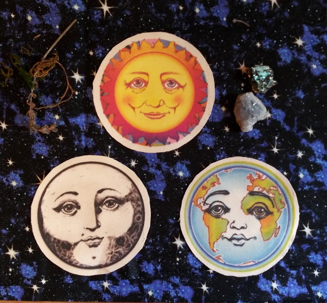 Sun Earth Moon Patches Set Celestial Patches Solar System - Etsy