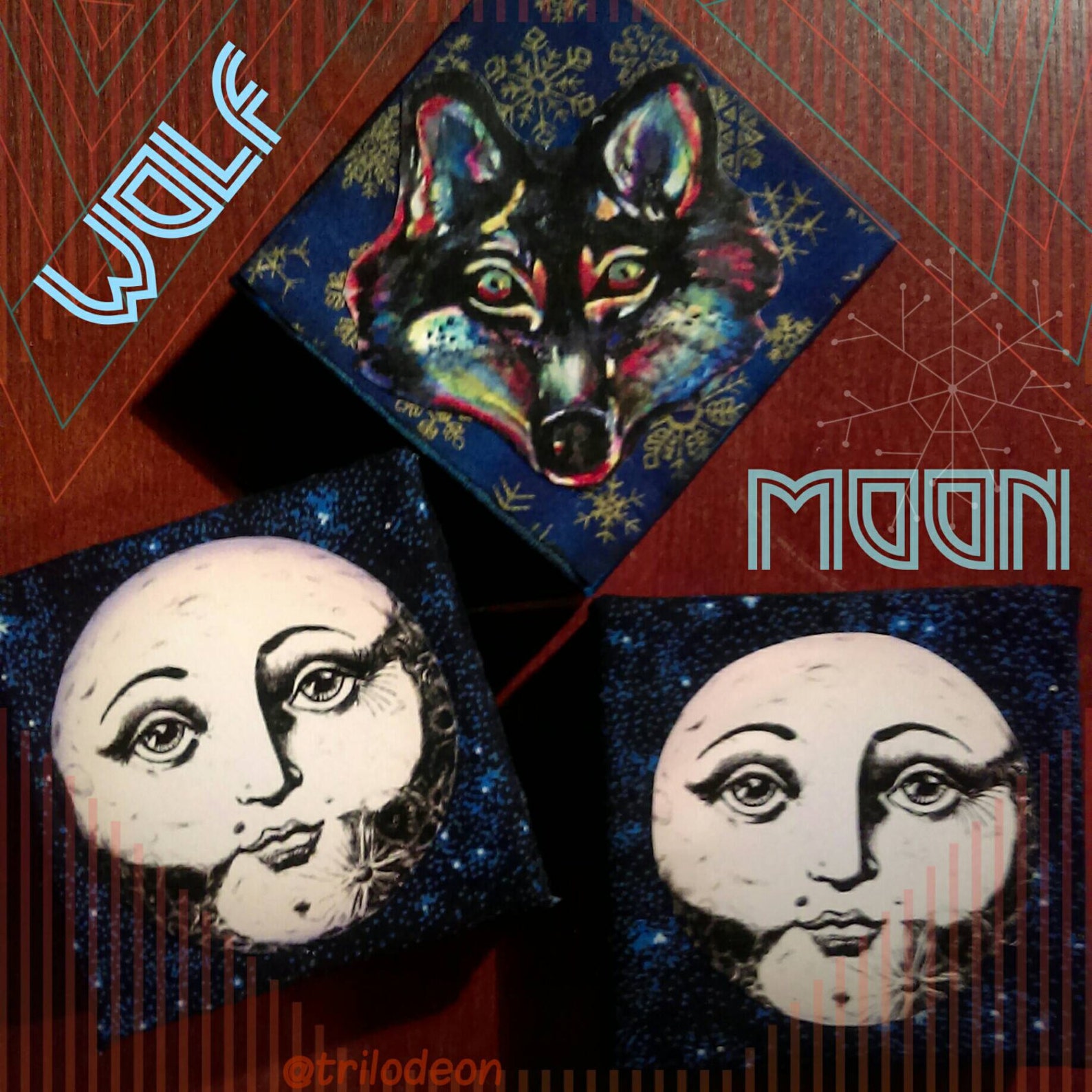 Crystal Wolf Mini Canvas Art Rainbow Spirit Animal Ready to | Etsy