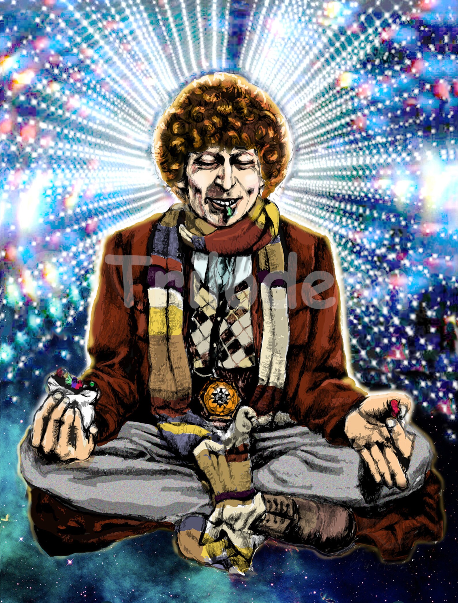 Doctor Who Poster- Original Artwork of 4th DOCTOR Tom Baker Meditating ...