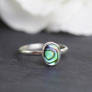 Silver Paua Shell Ring, Silver Shell Ring, Silver Abalone Ring, New ...