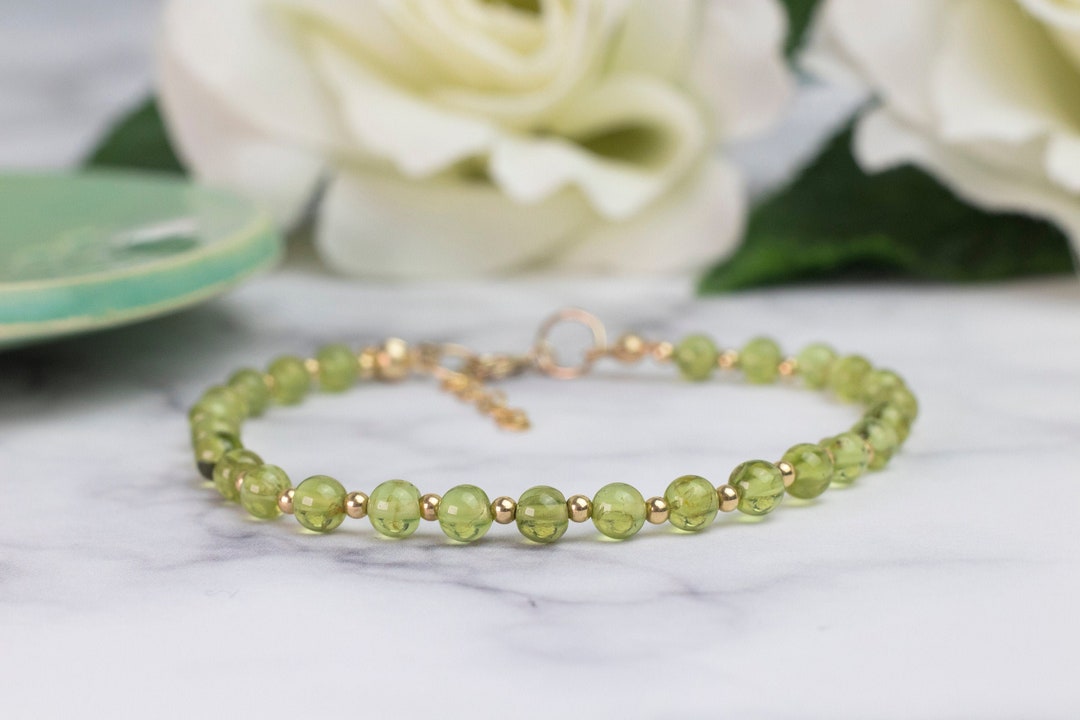 Peridot Bracelet, August Birthstone Bracelet, Gold Peridot Bracelet ...