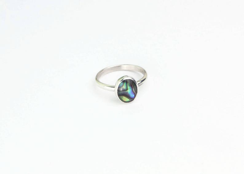 Silver Paua Shell Ring Silver Shell Ring Silver Abalone - Etsy