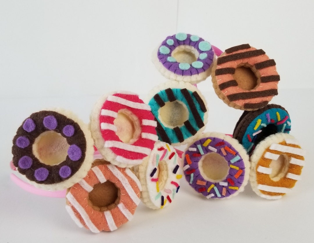 TWO Donuts Alligator Clip Cute Doughnut Felt Plush - Hair Accessory 2 ...