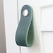 Green Leather Cabinet Handles Leather Door Pulls Drawer Handles Knobs ...